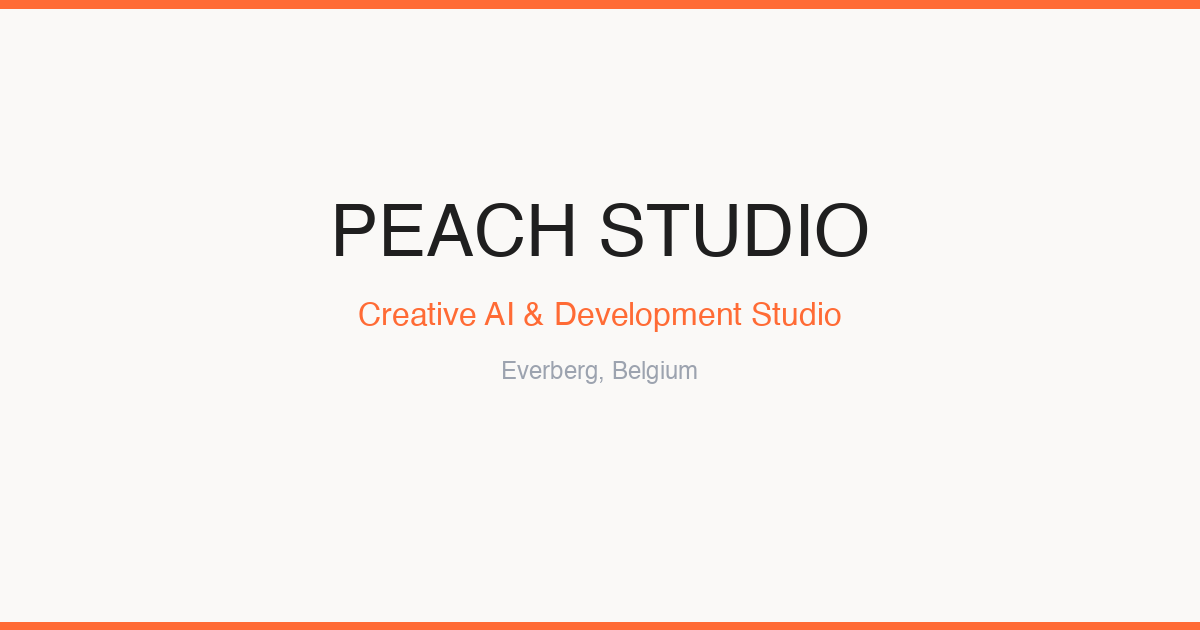 PEACH STUDIO | Creative AI & Development Studio in Belgium